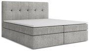 Světle šedá boxspring postel s úložným prostorem 140x200 cm Palta – Makamii