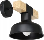 Milagro Nástěnné svítidlo Faro Black/natural Wood 1xE27 60W
