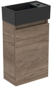 Ideal Standard Eurovit+ - Skříňka s umývátkem, 55x35x20 cm, 1 dvířka, ořech/hedvábná černá R0578Y9