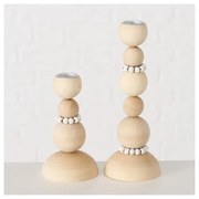 Sada 2 dřevěných svícnů Boltze Beads