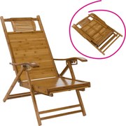 Zahradní polohovací křeslo, přírodní, bambus, VARDON