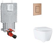 Grohe Uniset - Set předstěnové instalace, klozetu, sedátka SoftClose a tlačítka Skate Cosmopolitan, kartáčovaný Warm Sunset SANI15BB4118