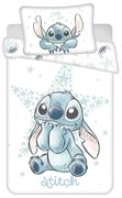 Bílé bavlněné dětské povlečení do postýlky 100x135 cm Lilo and Stitch "White Star" – Jerry Fabrics