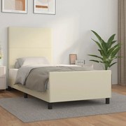 Rám postele s čelem krémový 100x200 cm umělá kůže 3125435