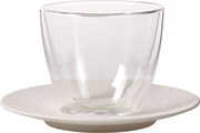 Villeroy&Boch Villeroy & Boch Manufacture Rock Blanc skleněný šálek na kávu s podšálkem sada
