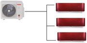 Klimatizace Vivax Design R+ red 1+3 (3,5kW + 3,5kW + 3,5kW) Multi-split R32