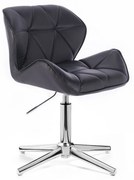 LuxuryForm DESIGN Otočná židle MILANO na stříbrném kříži - černá