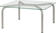 Konferenční stolek se skleněnou deskou ve stříbrné barvě 60x80 cm Uku – noo.ma