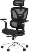Kancelářská ergonomická židle PORTE — síťovina, černá