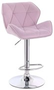 LuxuryForm DESIGN Barová židle MILANO VELUR na stříbrné kulaté podstavě - levandule