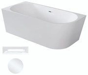 Besco Akrylátová volně stojící rohová vana Zoya 150x75 (170x80) bílá Rozměry (cm): 150x75, Typ a barva výpustě: Click-Clack s přepadem, bílá, Orientace: Levá