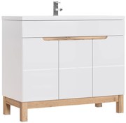 Comad Koupelnová skříňka pod umyvadlo Bali White 100 bílá/dub wotan