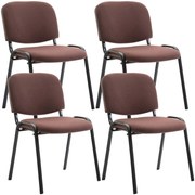 4x Stohovatelná konferenční židle Ken látka - Hnědá