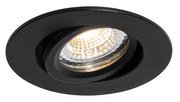 Zástěnné bodové svítidlo černé otočné 6,5 cm včetně LED IP54 Ultra Slim - Pupil