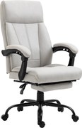 Kancelářská židle Vinsetto s masážní funkcí, ergonomická manažerská židle s výškově nastavitelnou opěrkou nohou, světle šedá pro kancelář a domácí ka…