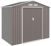 Zahradní domek Outsunny 2,42 m², zahradní dům s gable střechou, posuvné dveře, základna, 213 x 130 x 185 cm, venkovní úložný box z pozinkované oceli,