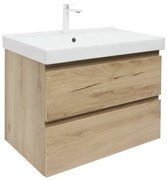 Koupelnová skříňka 2 zásuvková s umyvadlem SAT B-Way 79x50x45 cm dub mat BWAY280OAKU1BBI