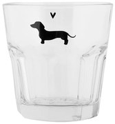 Sklenička na vodu s jezevčíkem a srdíčkem Dog&Cat - Ø 8*8 cm / 200 ml