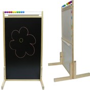 Dětská magnetická a křídová tabule s počítadlem a rolí papíru
