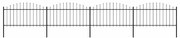 Zahradní plot s kopím nahoře ocelový 671 x 150 cm černý 277733