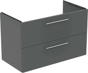 Ideal Standard i.Life B - Umyvadlová skříňka, 100x63x51 cm, 2 zásuvky, pravá, šedý matný křemen T5585NG