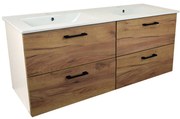 Comodo Koupelnová skříňka s keramickým umyvadlem Agria NEW W 120 - bílá/zlatý dub