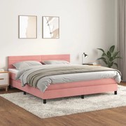 Box spring postel s matrací růžová 180x200 cm samet 3141382