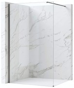 Bezrámová sprchová zástěna REA FLEXI TITAN 80 cm, titan kartáčovaný/transparent - bez vaničky