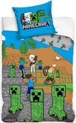 Bavlněné ložní povlečení Minecraft - motiv Time to Mine - 100% bavlna - 70 x 90 cm + 140 x 200 cm