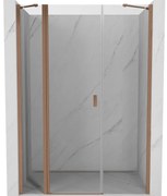 Mexen Mist sprchové dveře křídlové 140 cm, transparentní, kartáčovaná měď - 8A4-140-001-65-00