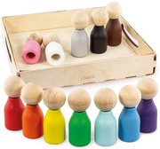 Ulanik dřevěný montessori hra - peg dolls na prsty