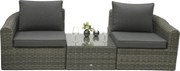 DEOKORK Ratanová modulová sestava BORNEO LUXURY pro 2-3 osoby (šedá)