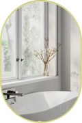 HOMCOM Oválné zrcadlo do koupelny 60x90 cm se zlatým hliníkovým rámem - Dekorativní nástěnné zrcadlo pro obývací pokoj, předsíň a chodbu | Aosom