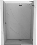 Mexen, Mexen Lunar pravé otočné sprchové dveře 130 cm, transparentní, pistolový kov - 834-130-000-95-00-P