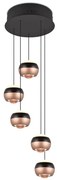 LED závěsné svítidlo s kovovým stínidlem ø 30 cm v černo-měděné barvě Orbit – Trio Select