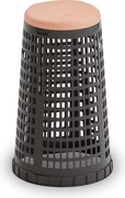 Plastový odpadkový koš na 120 l pytle, černý, červené víko