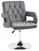 LuxuryForm DESIGN Otočná židle BOSTON VELUR na stříbrném talíři - šedá