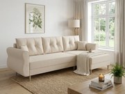 Rozkládací oboustranná sedací souprava do L SILVIANO 230x140 cm, krémová
