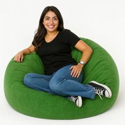 Sedací vak koule semišová zelená EMI