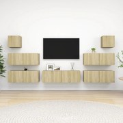 7dílný set TV skříněk dub sonoma kompozitní dřevo 3079028