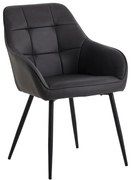 Tmavě šedá čalouněná jídelní křesla v sadě 2 ks s područkami Nolan Square – Unique Furniture