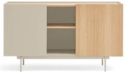 Nízká komoda v dekoru dubu v béžovo-přírodní barvě 130x78 cm Otto – Teulat