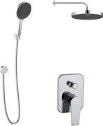 kielle Harmonia - Sprchový set s baterií pod omítku, pro 2 spotřebiče, s příslušenstvím EcoSpare a tělesem, chrom 20623SP110