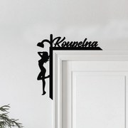dřevo života Dřevěná cedulka do rohu dveří Koupelna Zvolte rozměr (cm): 30x27, Zvolte barvu dekoru: Černá