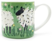 Porcelánový hrnek Roztomilá ovečka, 300 ml – s motivem oveček na zelené louce