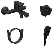 Ravak Life - Vanová baterie s příslušenstvím, matná černá X07S110