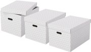Archivační krabice esselte home, velikost l, 35.5 x 30.5 x 51 cm, bílá - set 3 ks