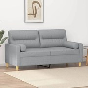 2místná pohovka s polštáři světle šedá 140 cm textil 3200821