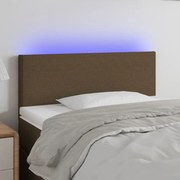 Čelo postele s LED tmavě hnědé 90x5x78/88 cm textil 3121317