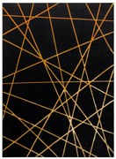 Dywany Łuszczów, Kusový koberec Gloss 406C 86 geometric black/gold, 80x150, černá, chodba / předsíň